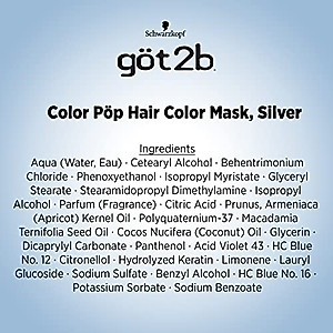 Got2b Color Pop Semi-Permanent Hair Color Mask, Silver, 5.1 oz
