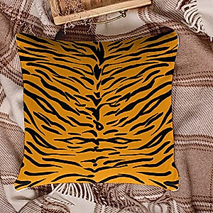 Tiger Skin Pattern Fleece Blanket Throw Cushion Travel Packable Plush Blankets for Office Bed Sofa Couch Camping 60x70 Inches