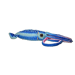 Wild Republic Wr Print Squid Plush, Stuffed Animal, Plush Toy, Gifts for Kids, Blue, 22"