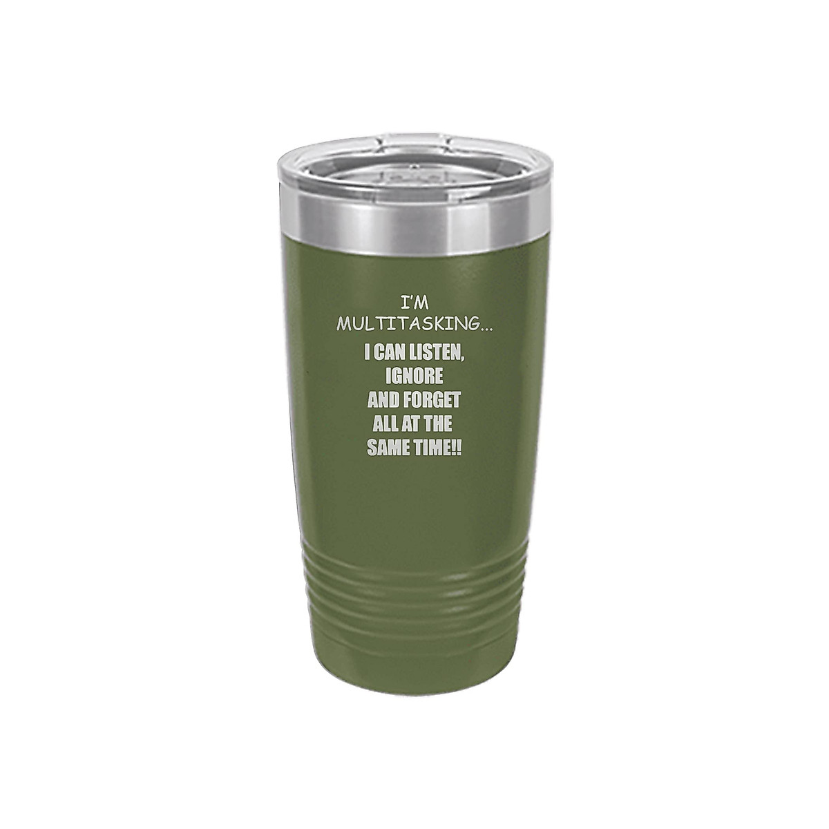 Rogue River Tactical Funny Sarcastic Office Work 20 Oz. Travel Tumbler Mug Cup w/Lid Vacuum Insulated Hot or Cold Multitasking (Green)