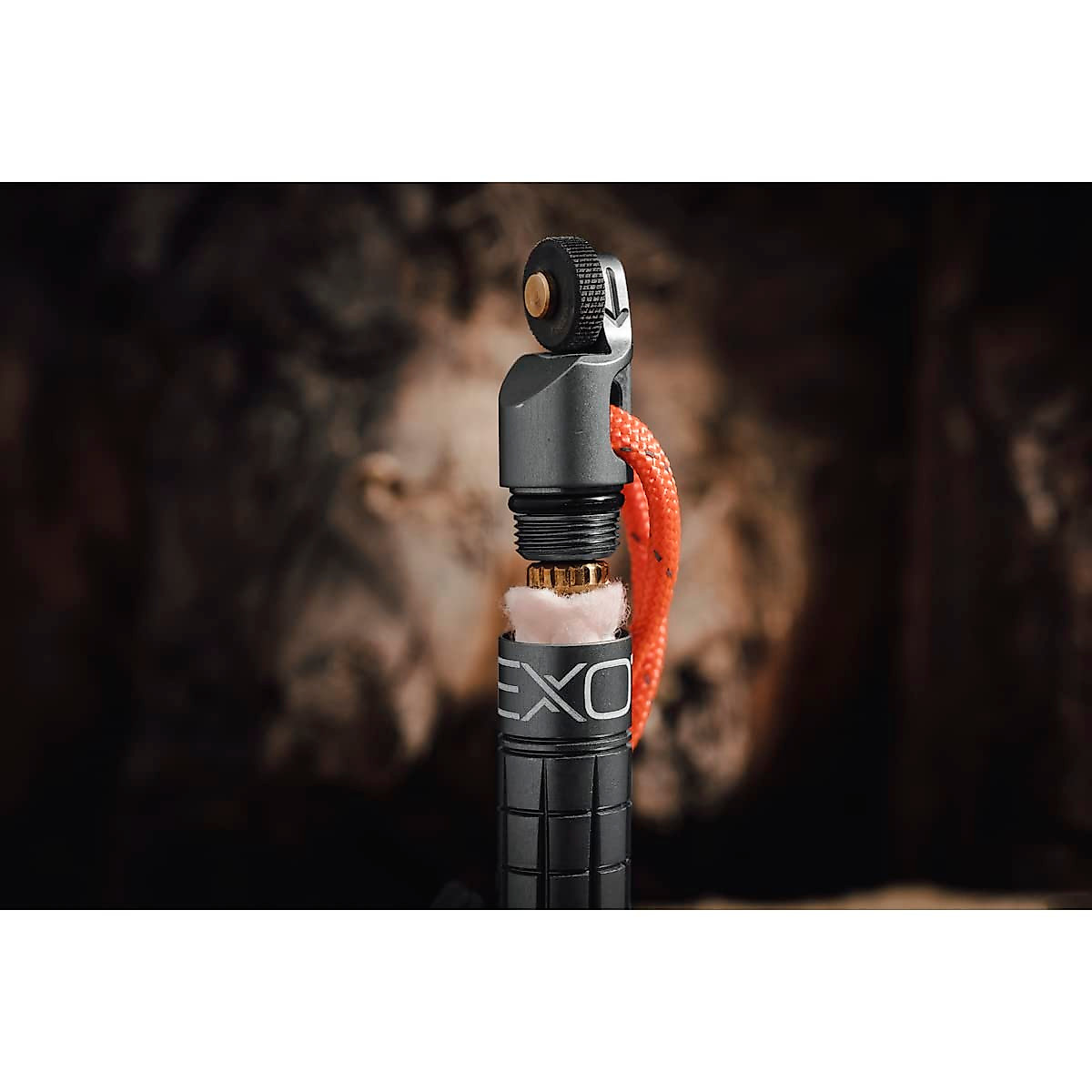 Exotac nanoSPARK Ultra-Compact Fire Starter with One-Handed Operation High-Spark Flint Wheel and Waterproof Storage Compartment Holds quickLIGHT Tinder and Up to 5 Replacement Flints