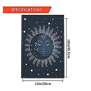 Moslion Sun Moon Garden Flags Double Sided Moon Kiss The Sun Star Blue Yard Flag 12.5x18 Inch Burlap Banners Home Decorative Outdoor Villa
