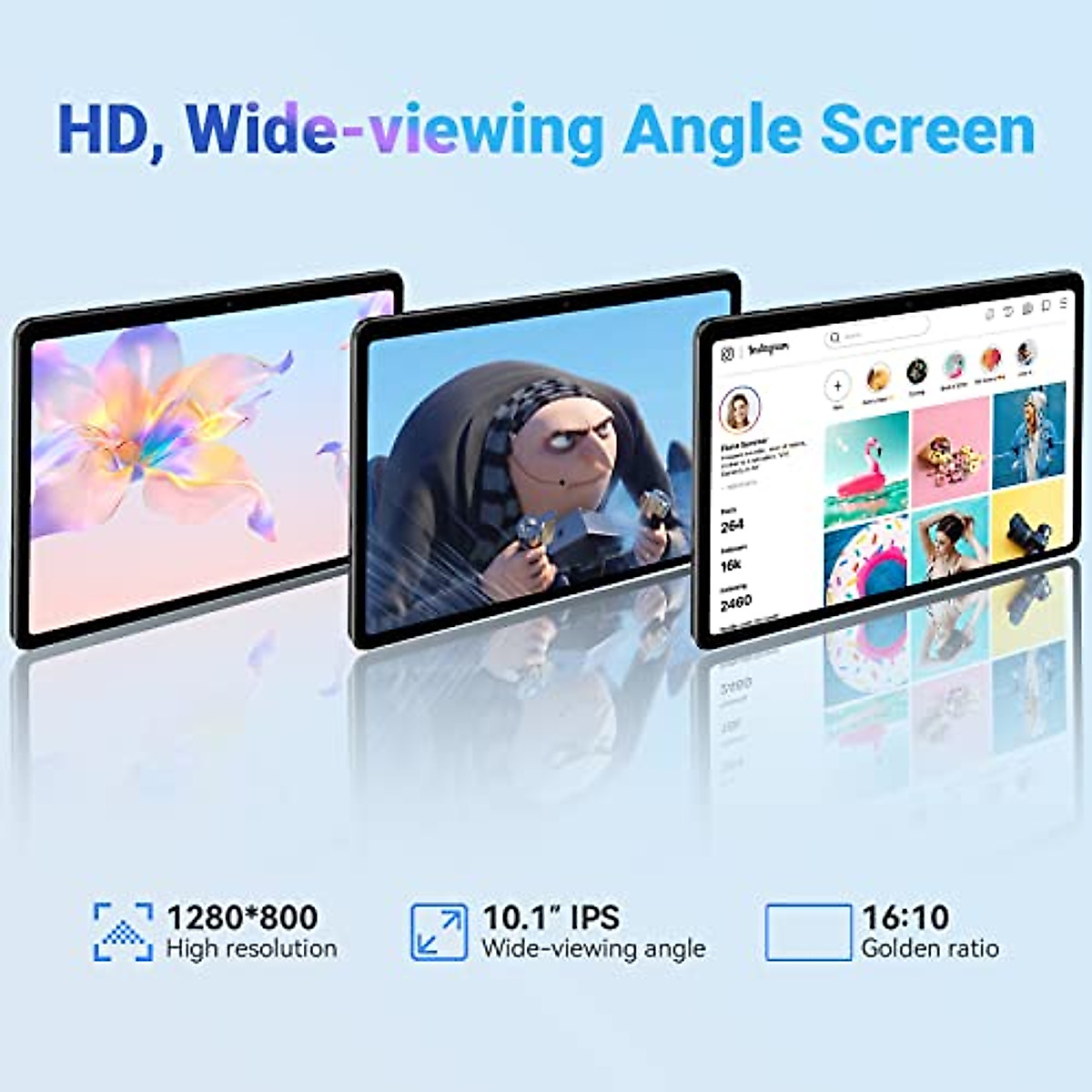 Blackview Android 12 Tablet, 10.1 inch with Tab 7 WiFi 5GB RAM 64GB ROM with 1TB Expand, 6580mAh Battery PC IPS HD+ Touch Screen, Google GMS Certified 5MP Tablet for Kids, Gray