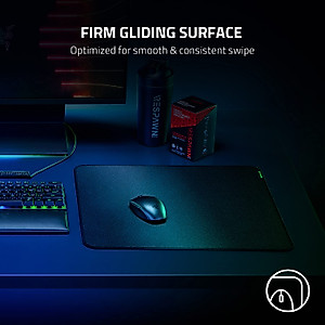 Razer Strider Hybrid Mouse Mat with a Soft Base & Smooth Glide: Firm Gliding Surface - Anti-Slip Base - Rollable & Portable - Anti-Fraying Stitched Edges - Water-Resistant - XXLarge