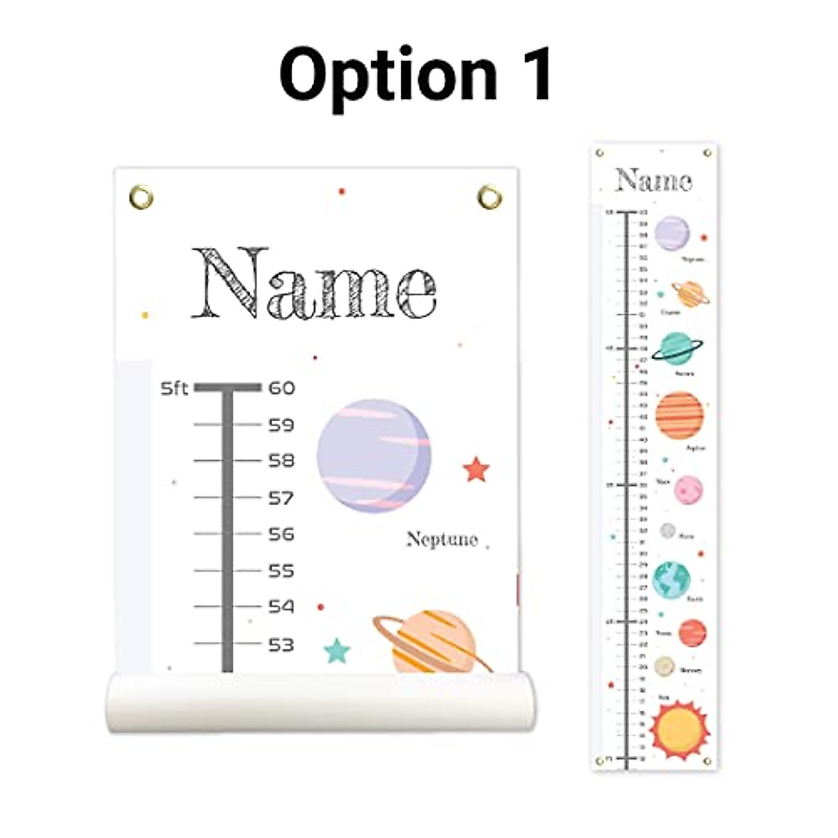 Personalized Kids Canvas Growth Chart, Height Chart, Growth Chart Banner, Planet