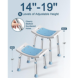 HOMLAND Shower Chair for Inside Shower, FSA/HSA Eligible 400 lbs Adjustable Shower Stool with Suction Feet, Shower Seat for Inside Tub Bathroom Bench Bath Chair for Elderly and Disabled