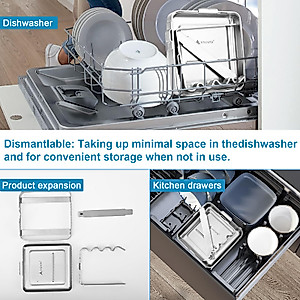 SOLEADER Vertical Spoon Rest and Lid Stand for Stove Top kitchen Utensils Pot Lid Holder and Organizer for Kitchen Counter Foodgrade Stainless Steel with Drip Tray and Handle