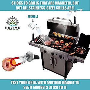 Revive Outdoors BBQ Grill Light with LED Lights & Magnetic Base - Accessory for Outdoor Cooking on Grill, Smoker, or Griddle & Grilling Gift for Men
