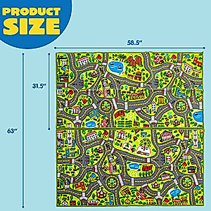 JOYIN 2 Pack Playmat City Life Carpet for Kids Age 3+, Jumbo Play Room Rug, City Pretend Play