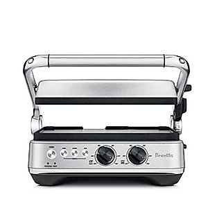 Breville BGR700BSS the Sear and Press countertop electric grill, Medium, Brushed Stainless Steel