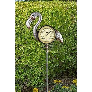 Poolmaster 54580 Outdoor Thermometer Garden Stake, Flamingo, Multi