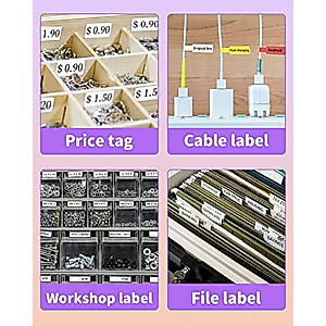 Phomemo Label Makers, D30 Portable Label Printer, Sticker Printer Ideal for School Supplies, Home&Office, Inkless Label Maker Machine with Tape, Multiple Font Styles & Templates, Purple
