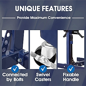 BIG RED AT26801UR Torin Steel Rotating Engine Stand with 360 Degree Rotating Head and Folding Frame, 3/4 Ton (1,500 lb), Blue
