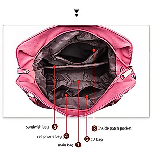 Satchel Bags for Women Tote Leather Bag Travel Handbags with Zipper Soft Faux Leather Shoulder Bags Large Capacity Hobo Bags, Black