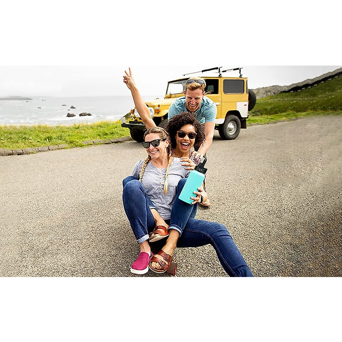 Lid for Hydroflask, Spout lid for 32 oz 40 oz Wide Mouth Hydro Flask, Cap for Water Bottle Accessories, Hydro Chug Lid Replacement for Flask Wide Mouth Water Bottle, Black