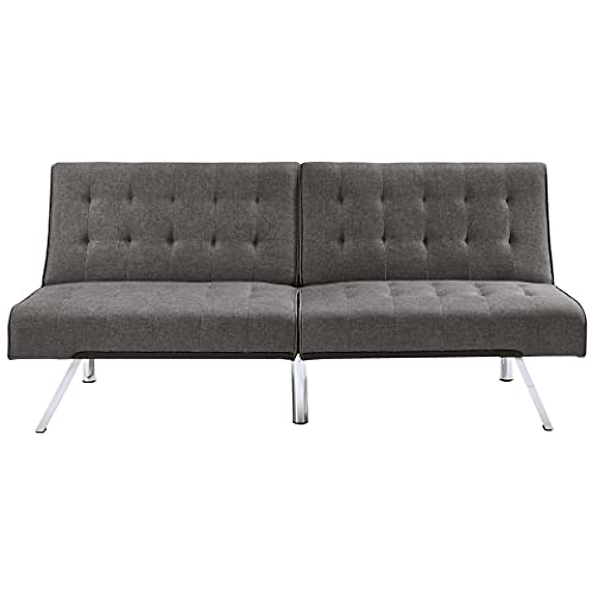 Signature Design by Ashley Sivley Modern Tufted Flip Flop Futon Sofa Bed, Dark Gray