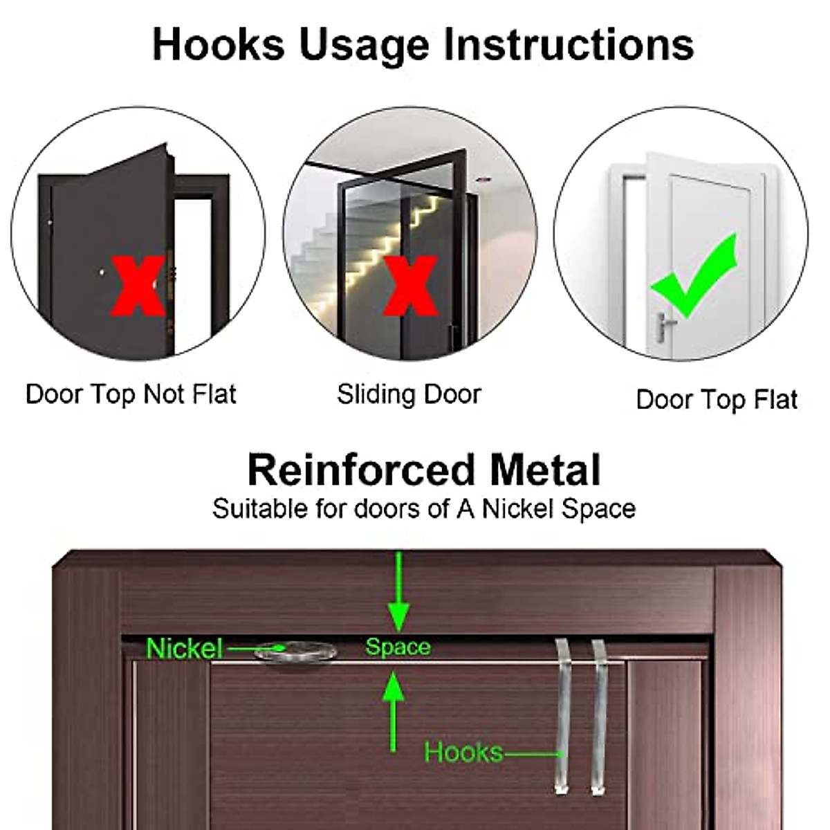 2 Pack Over The Door Hanging Organizer with 5 Large Pockets - Foldable Wall Mount Fabric Storage with Clear Window and 2 Metal Hooks for Pantry,Closet,Kitchen,Nursery,Bathroom,Dorm-49.6x12.2x5 inches