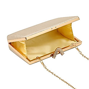 ZHANNI Clutch Purses for Women Elegant Evening Bag Handbag Party Wedding Clutch (Gold)