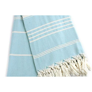 Cacala Turkish Hand Loomed Towels Peshtemal Highly Absorbent Quick and Easy Dry Soft and Comfortable for Shower, Spa, Pool, Gym and Yoga 100% Cotton Sultan Series, 37" x 70"