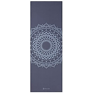 Gaiam Beginner's Yoga Starter Kit Set (Yoga Mat, Yoga Blocks, Yoga Strap) - Light 4mm Thick Printed Non-Slip Exercise Mat for Everyday Yoga - Includes 6ft Yoga Strap & 2 Yoga Bricks - Purple Marrakesh