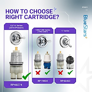 BlueStars RP46074 Shower Valve Cartridge - Single-Function Pressure-Balance Temperature Control- Compatible with Shower and Tub 13/14 Series Faucet
