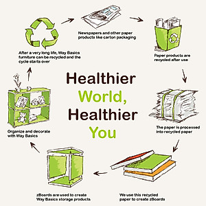 Way Basics,1 shelves Eco Stackable Storage Cube, Cubby Organizer (Tool-Free Assembly and Uniquely Crafted from Sustainable Non Toxic zBoard paperboard), Espresso (11.2"D x 12.8"W x 13.4"H)