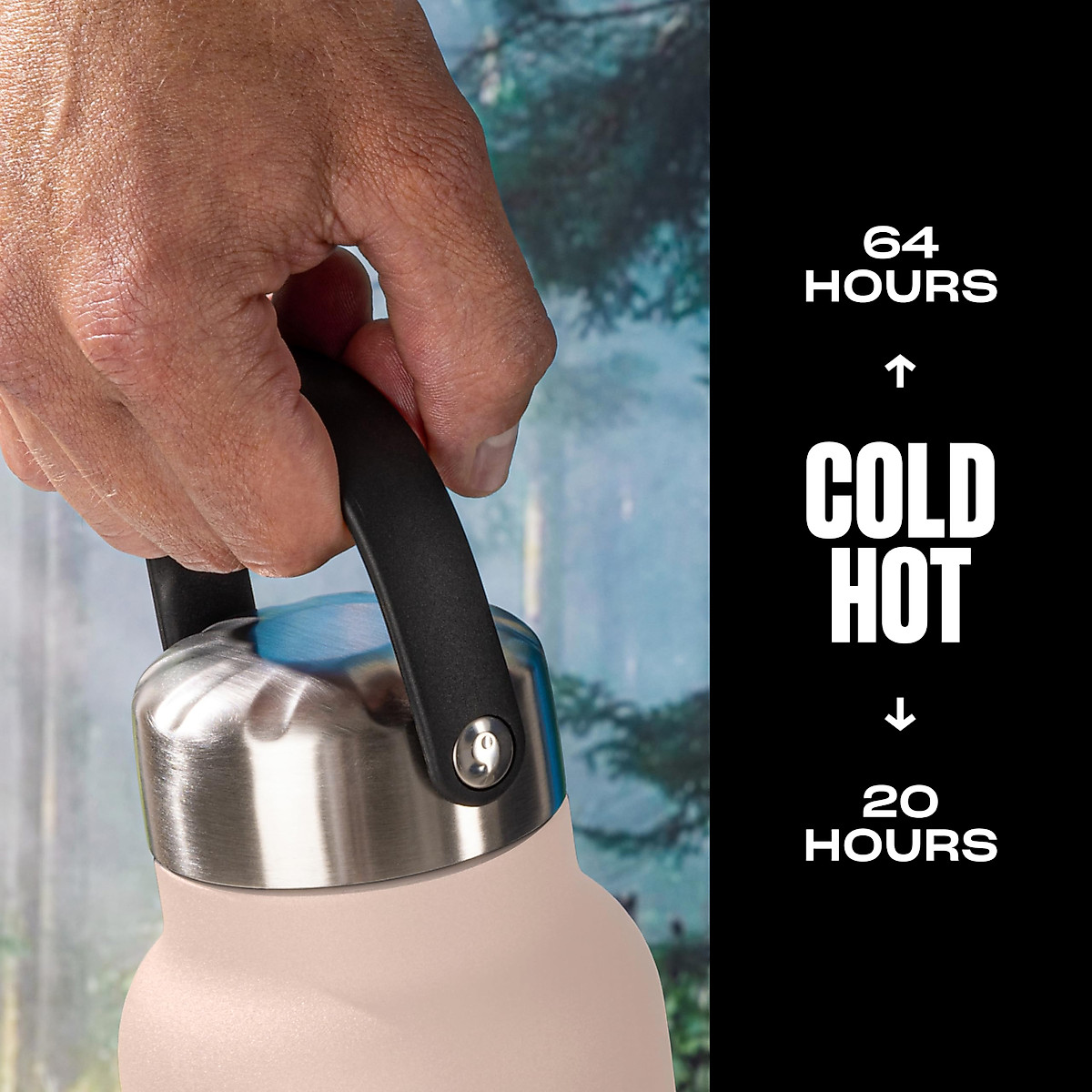 S'well Recycled Stainless Steel Explorer with Insulated Lid and Handle, 40oz, Himalayan Salt, Triple Layered Vacuum Insulated Containers Keeps Drinks Cold for 54 Hours and Hot for 12