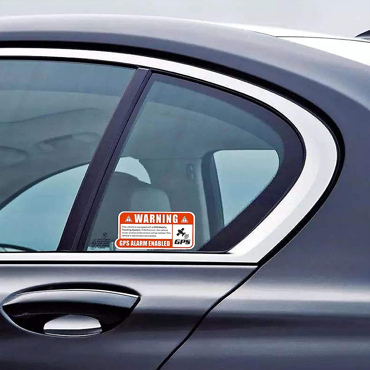 HMDZMR Anti-Theft GPS Tracking Sticker Set, Car Vehicle Stickers with GPS Tracking Warning, Self Adhesive Car Decals for Bicycle Car Truck Trailer Vehicle Safety Bumper (6Pcs)