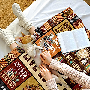 ACBEAT African American Black Girl Reading Gifts, Book Lovers Gifts Blanket 60"x50", Gifts for Book Lovers Women, Reader Blanket, Librarian Gifts, Book Club/Bookworm/Bookish Book Lovers