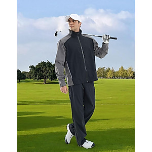 fit space Golf Climastorm Permanent Rain Pants Waterproof 20K Lightweight Performance Sporty Trousers (Black Pro, XX-Large)