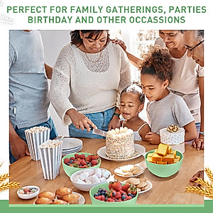 18 Pcs Unbreakable Cereal Bowls 24 Oz Microwave and Dishwasher Safe Wheat Straw Fiber Lightweight Bowl Soup Bowls Microwavable Kitchen Bowls for Serving Salad Rice Pasta (Green)