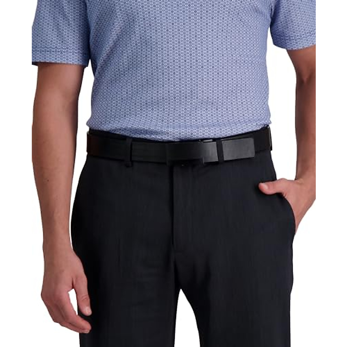 Kenneth Cole REACTION Men's Perfect Fit Adjustable Belt with Track Lock , Black Matte, Medium (34-36)