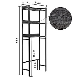ODIKA Over The Toilet Storage, 3-Tier Over-The-Toilet Space Saver Organizer Rack, Freestanding Bathroom Organizer, Gray