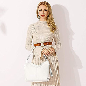 Soft Real Genuine Leather Tassel Women's Handbag Ladies Shoulder Tote Messenger Bag Purse Satchel Black White (White)