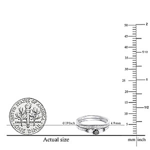 Dazzlingrock Collection 0.45 Carat (Ctw) Round Black And White Diamond 5 Stone Alternating Style Engagement Ring Set for Her in 10K White Gold, Size 6