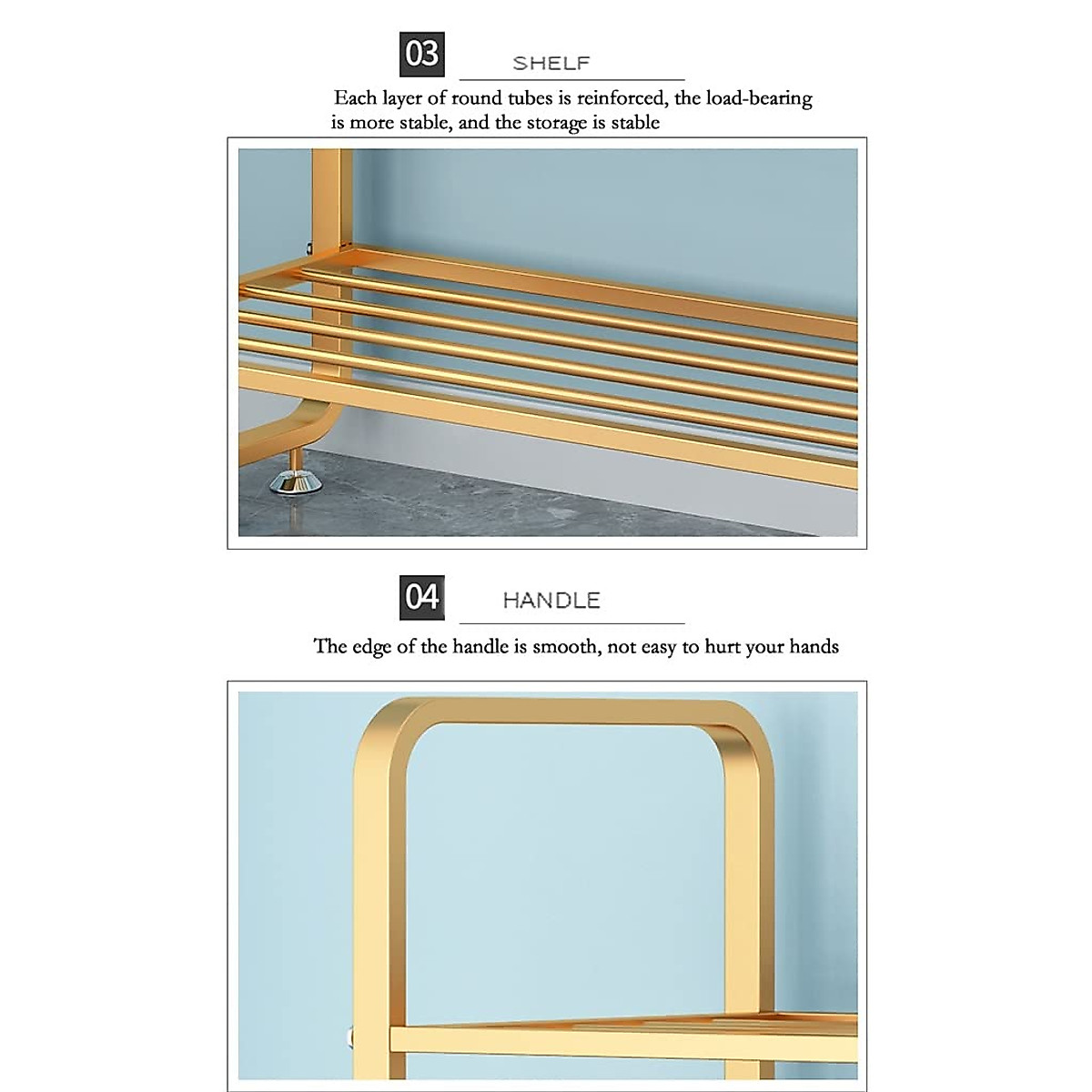 HEXEH Shoe Rack 3-Tier Shoe Rack, Metal Shoe Storage Organizer Shelf, Large Capacity, Space Saving, Ideal for Entrance Living Room Bedroom Dorm Shoe Storage Rack Shoe Storage Cabinet