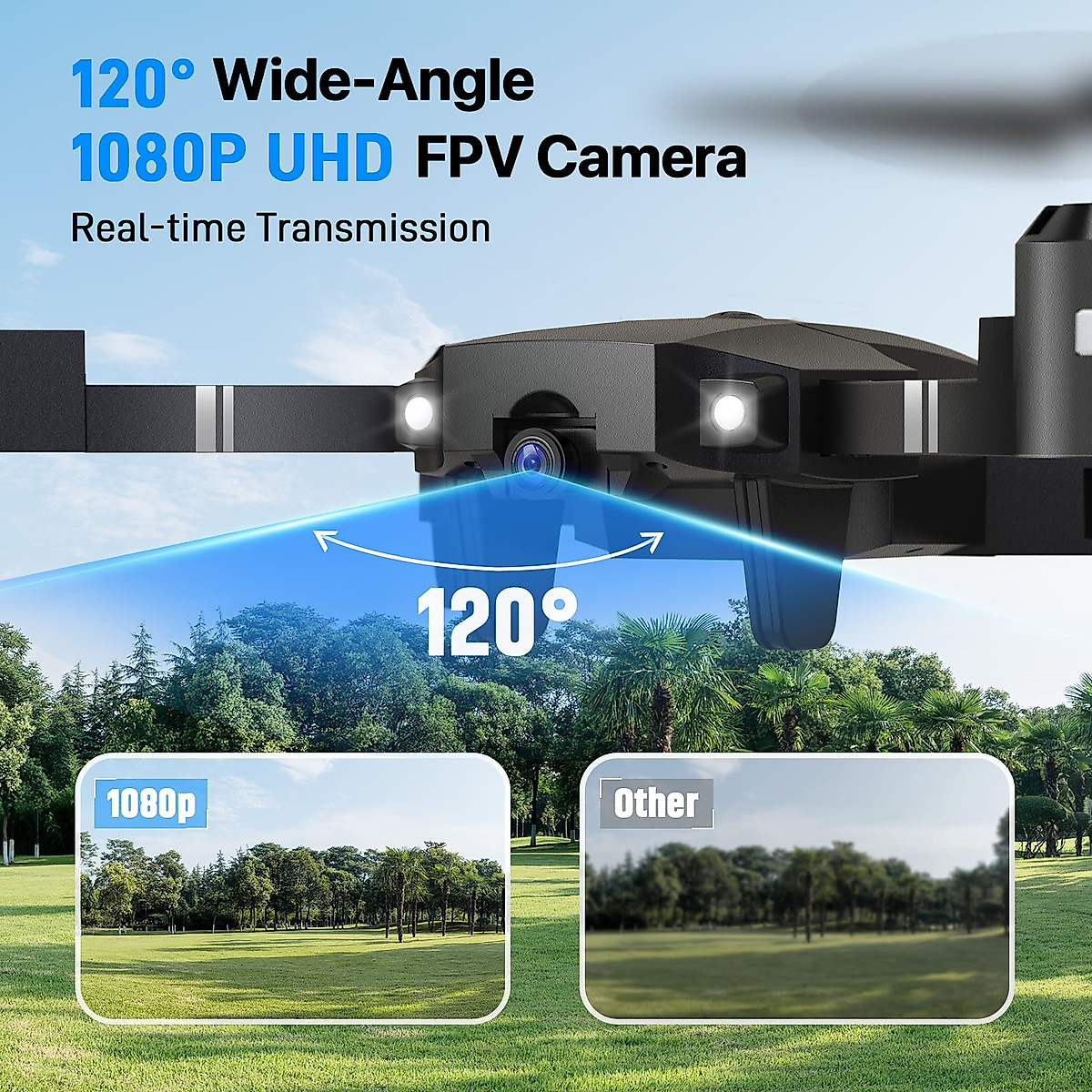 ATTOP Drone with Camera for Adults, 1080P Live Video 120°Wide Angle APP-Controlled Camera Drone for Kids over 8 Years Old, Beginner Friendly with 1 Key Fly/Land/Return, FPV Drone w/ Safe Emergency Stop, Remote/Voice/Gesture Control, 360°Flip, Carrying Cas