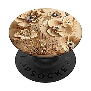 Sand Beige Wildflower Flower graphics PopSockets Swappable PopGrip