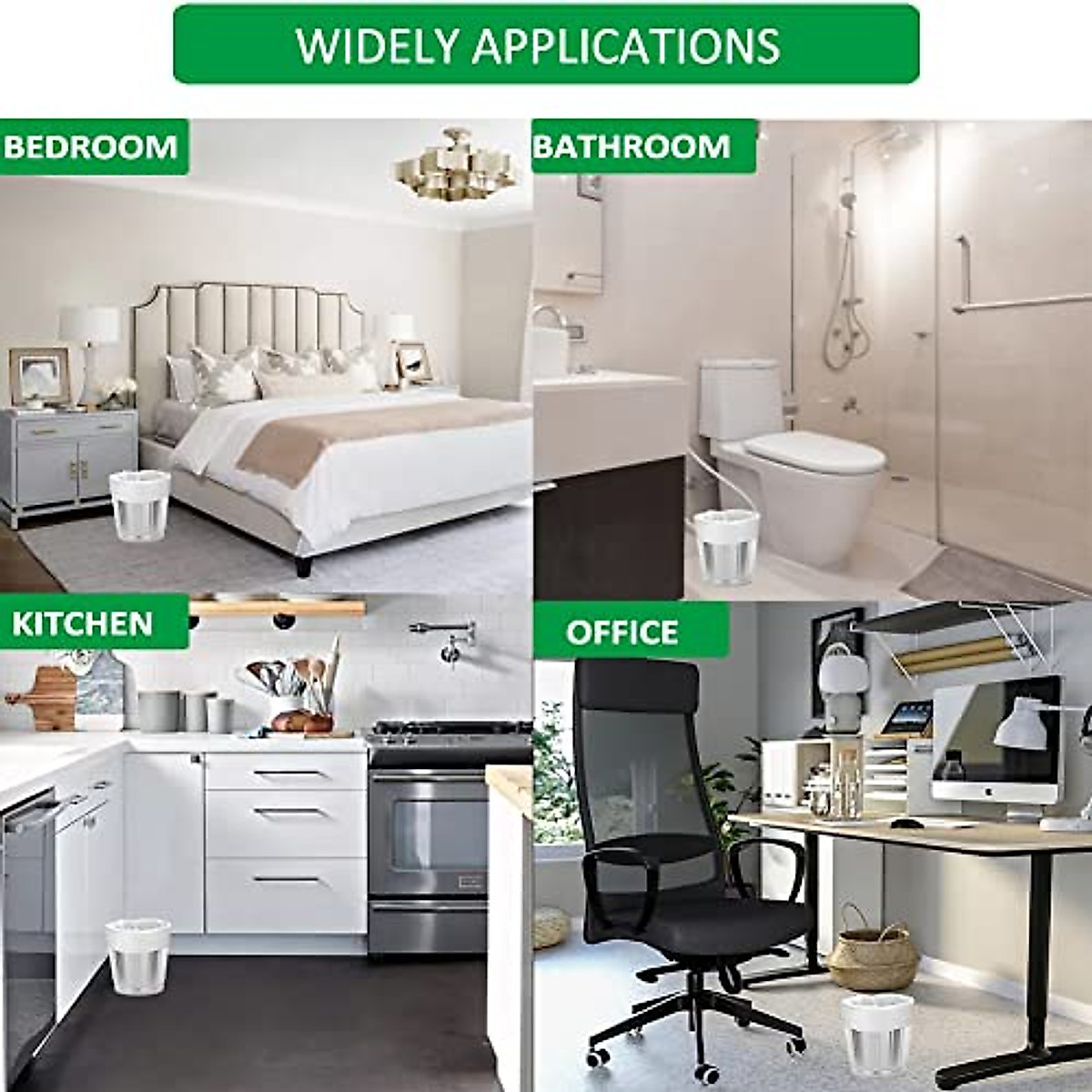 Mavere Trash Bags 1.2 Gallon, 120 Count Trash Bags Extra Strong Small Garbage Bags for Bathroom Bedroom Office Kitchen Trash Can, White