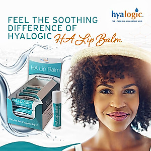 Hyalogic HA Lip Balm - Hyaluronic Acid & Organic, Natural Coconut Oil - Soothes Dry, Chapped Lips - Plumping, Moisturizing & Nourishing - Unflavored - Fragrance & Dye Free - 4.25g - 4 Sticks