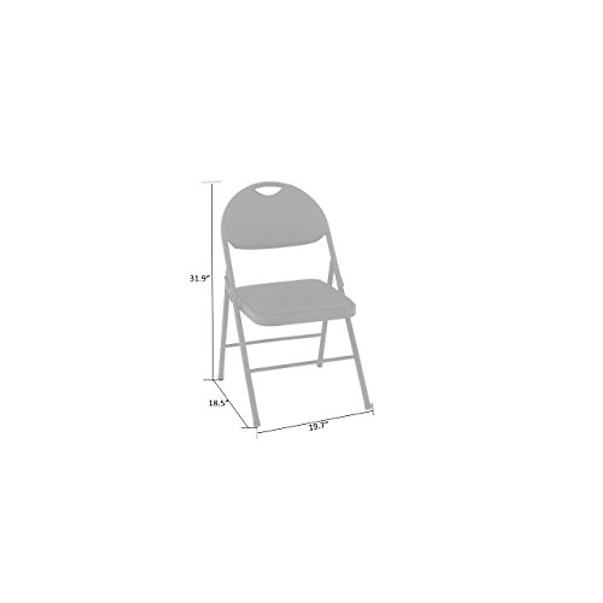 COSCO Commercial Comfort Back Fabric Folding Chair with Handle Hole, 4 pack