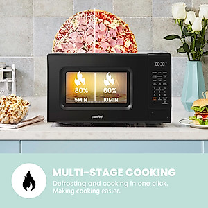 COMFEE CMO-C20M1WB Countertop Microwave Oven, 0.7 cu.ft Small Microwave with 11 power levels,Turntable Reset Function, Speedy Cooking, Weight/Time Defrost, Memory function, Children Lock, 700W