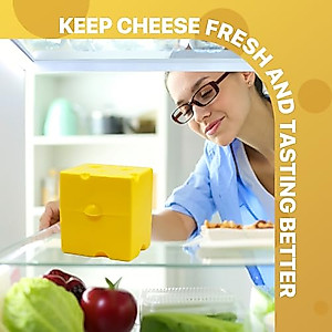 Sliced Cheese Container for Fridge,Plastic Slice Cheese Container with lid,Sliced Cheese Saver Keeper,Butter Block Cheese Slice Storage Box,Dishwasher-Safe,BPA Free – Keeps Cheese Fresh (1pc)
