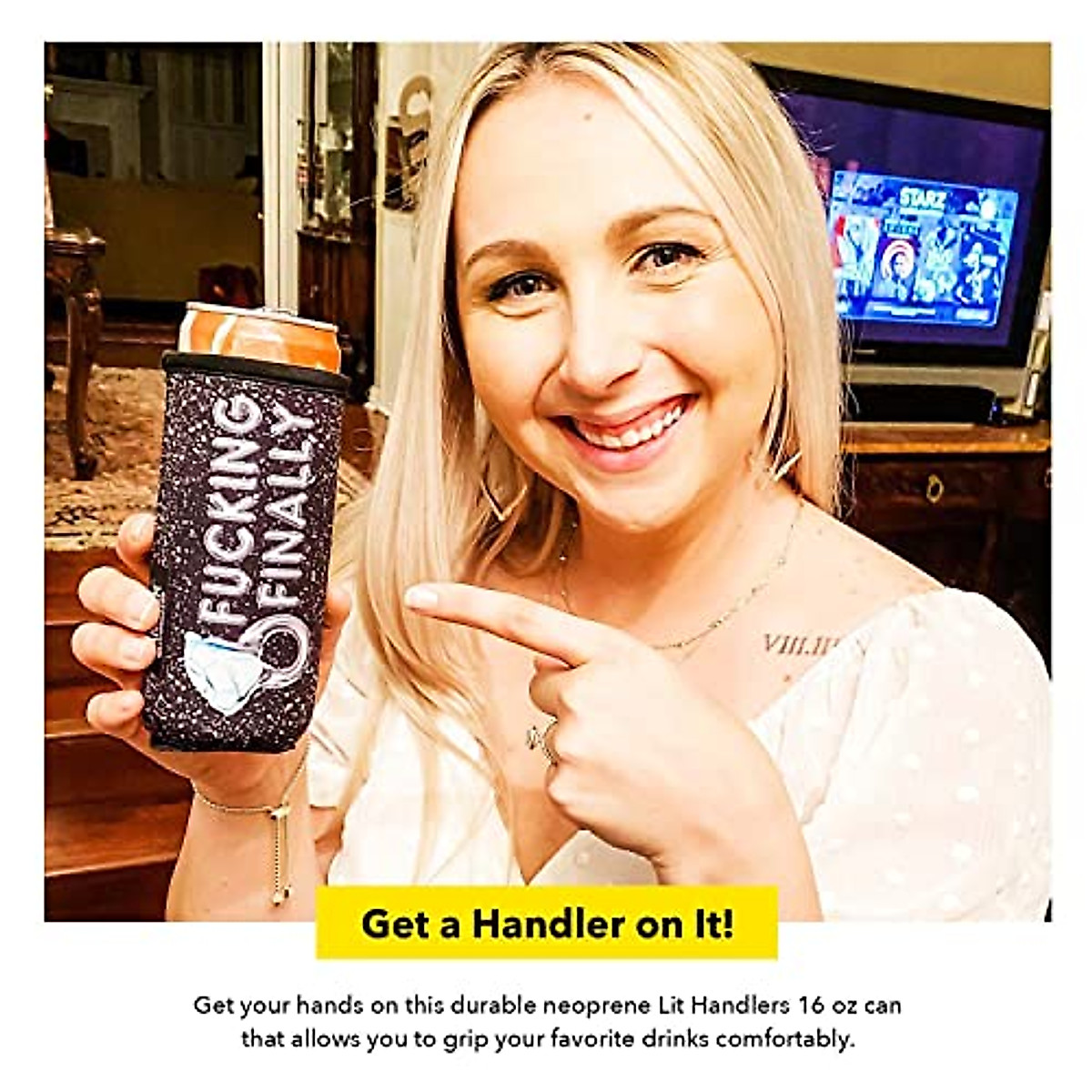 Lit Handlers Slim Can Holder - 12 oz Tall Can Sleeve for Slim Drinks - Neoprene Material Insulated Beverage Cooler & Cover - Machine Washable, Tear Resistant, Reusable Drink Insulator Sleeve for Beach