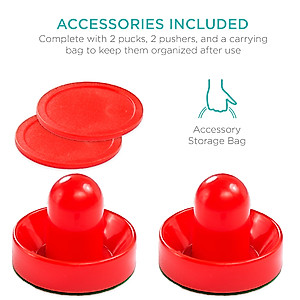 Best Choice Products 58in Mid-Size Arcade Style Air Hockey Table for Game Room, Home, Office w/ 2 Pucks, 2 Pushers, Digital LED Score Board, Powerful 12V Motor, Carrying Bag