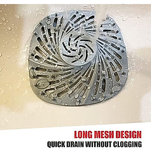 Shower Drain Hair Catcher, 2 Pack Silicone Hair Strainer for Bathtub, Bathroom Hair Stopper Drain Cover, Suitable for Bathroom, Laundry, Bathtub, Kitchen(White &Blue )