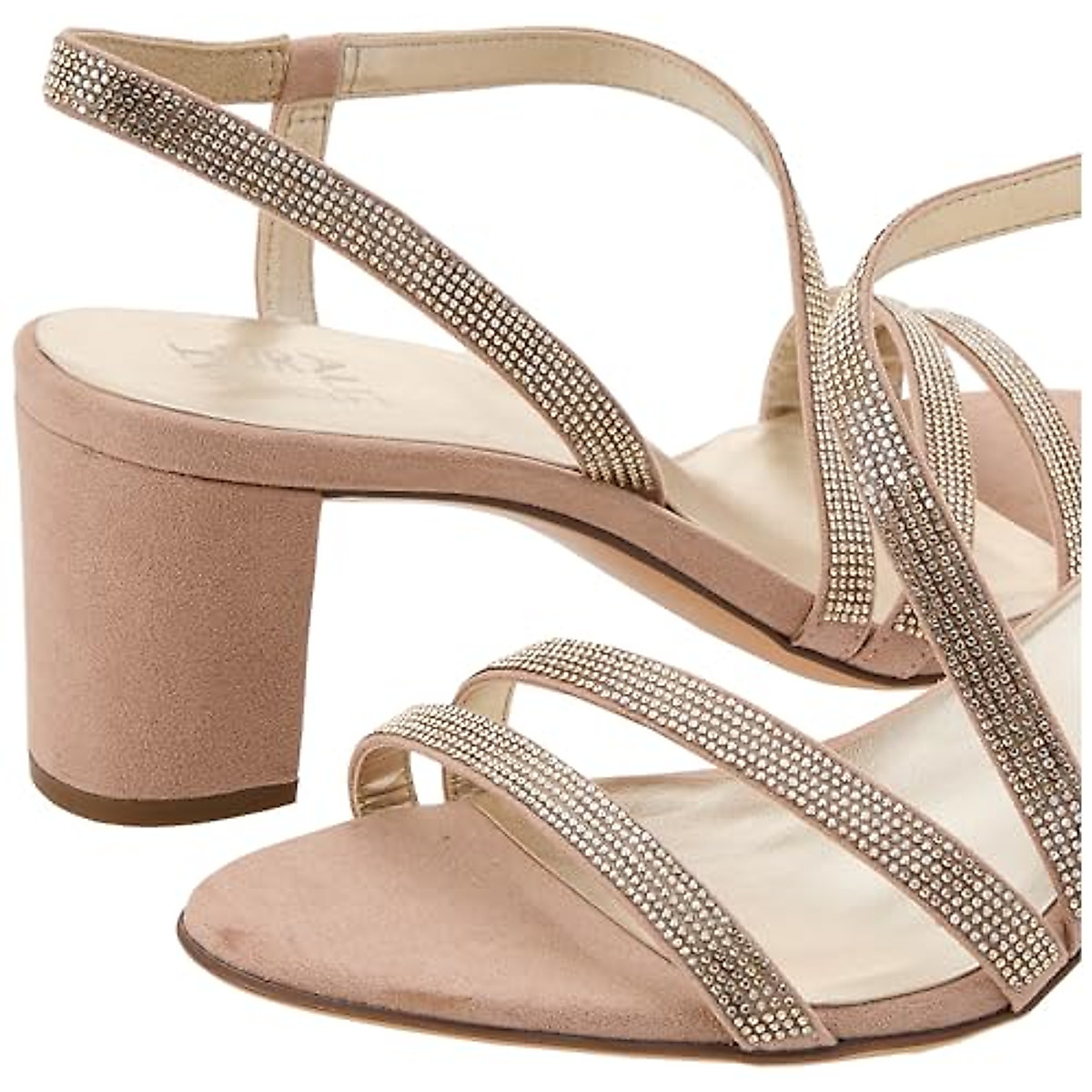 Naturalizer Womens Vanessa2 Rhinestone Embellished Strappy Heeled Sandal ,Creme Brulee Beige,10W