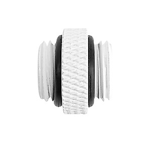 Dracaena.io 6 Pack G1/4" Thread, Male to Male Mini Extender Fitting with Tighten O-Ring, Brass Compression Fitting for PC, Premium Pipe Extension Fitting Adapter, White