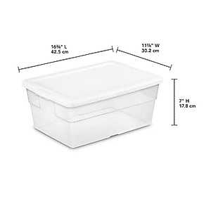16448812 (QT) Storage Box Container, White Lids & Clear Base (S20)