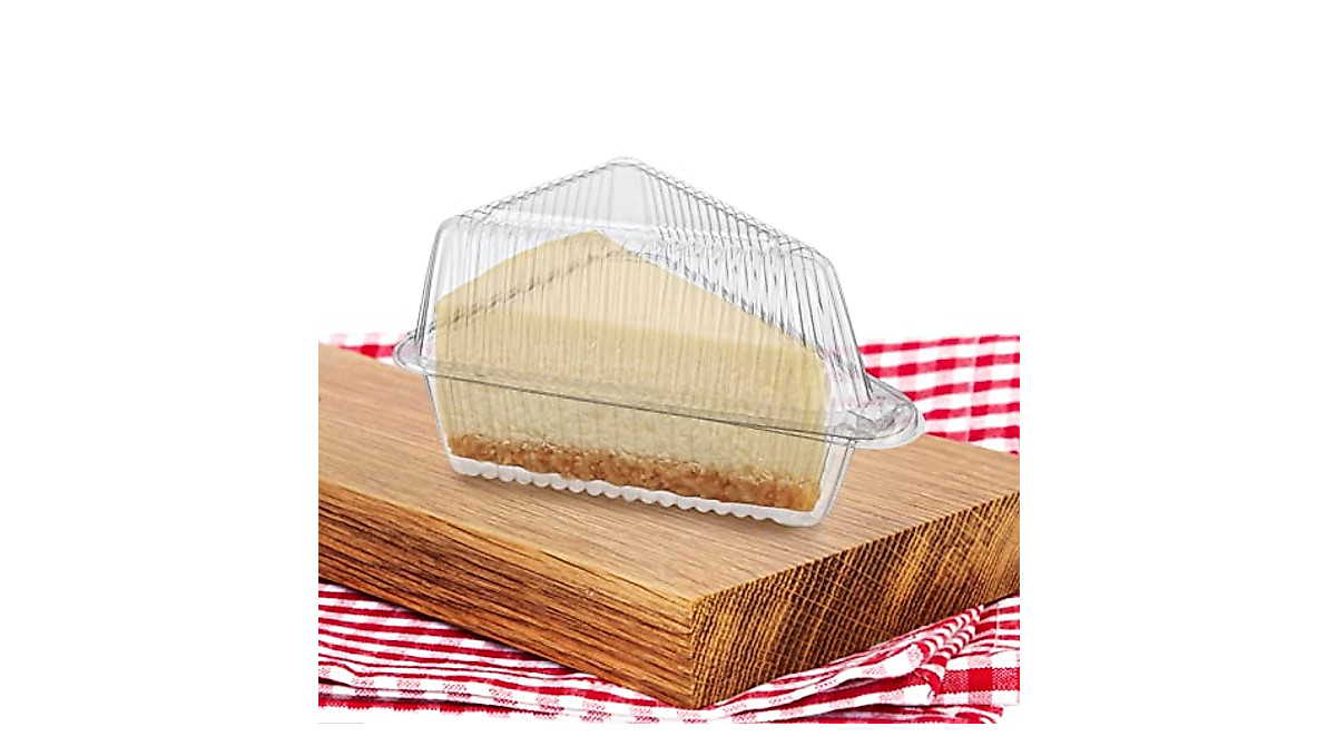 200 Pcs Transparent Cake Slice Containers - Durable Food Packaging